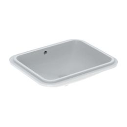 Geberit VariForm Unterbauwaschtisch 500765002 58x49cm, ohne Hahnloch, mit &Uuml;berlauf, rechteckig, wei&szlig; KeraTect