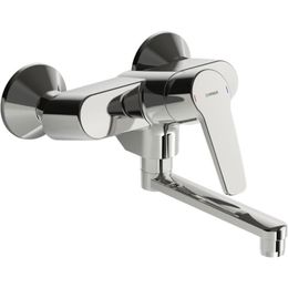 Hansa Hansapolo Sp&uuml;ltisch-Wand-Einhebelmischer 51612193 S-Anschl&uuml;sse, schwenkbar, Ausladung 234 mm, chrom