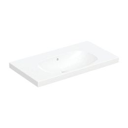 Geberit Acanto Waschtisch 500624012 90 x 48,2 cm, mit Ablagefl&auml;che, mit &Uuml;berlauf, ohne Hahnloch, wei&szlig;