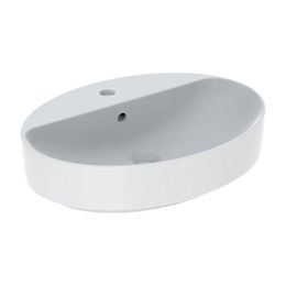 Geberit VariForm Aufsatzwaschtisch 500772002 weiß KeraTect, 60x45cm, mit Hahnlochbank, mit Überlauf, oval