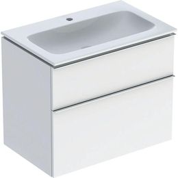 Geberit Icon Waschtisch mit Unterschrank 75 cm 502336012 Waschtisch-Set 75x63x48cm, wei&szlig;, Korpus wei&szlig; hochgl&auml;nzend, Griff chrom gl&auml;nzend