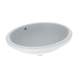 Geberit VariForm Unterbauwaschtisch 500753002 56x46cm, ohne Hahnloch, mit &Uuml;berlauf, oval, wei&szlig; KeraTect