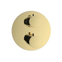 Herzbach Living round Fertigmontageset 30.503050.1.03 Unterputz-Thermostat, 2 Verbraucher, PVD-gold