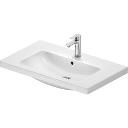 Duravit D-Code Waschtisch 23998000002 mit Überlauf, 80 cm, 1 Hahnloch, Weiß Hochglanz