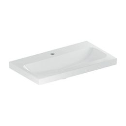 Geberit iCon light Waschtisch 501842006 75x42cm, Hahnloch mittig, ohne &Uuml;berlauf, wei&szlig; KeraTect