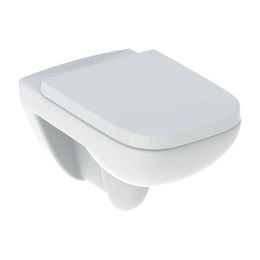 Geberit Renova Plan Set Wand-Tiefspül-WC mit WC-Sitz 500817001 spülrandlos, eckig, weiß