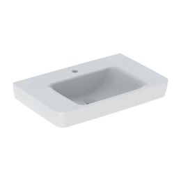 Geberit Renova Plan Waschtisch 501695008 75x48cm, Hahnloch mittig, ohne &Uuml;berlauf, Ablagefl&auml;che, wei&szlig; KeraTect