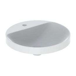 Geberit VariForm Einbauwaschtisch 500707002 d= 48cm, mit Hahnlochbank, ohne &Uuml;berlauf, rund, wei&szlig; KeraTect
