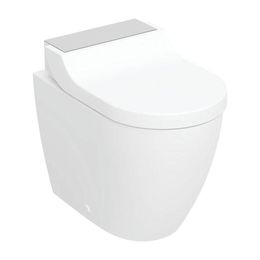 Geberit AquaClean Tuma WC-Komplettanlage 146310FW1 mit Stand-WC, tief, Edelstahl gebürstet