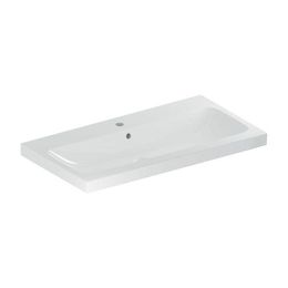 Geberit iCon Light Waschtisch 501836001 90x48cm, Hahnloch mittig, mit &Uuml;berlauf, wei&szlig;