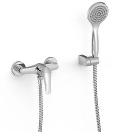 Tres Base Plus Duscharmatur 21616710 Aufputz, mit Wannen-Brause-Set, chrom