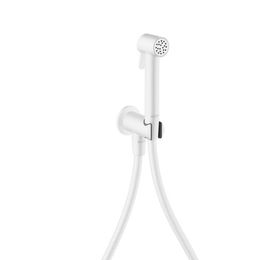 Hansgrohe AXOR Bidette Showers Bidette Duschkopf 29240700 1 Strahlart rund f&uuml;r Kaltwasser mit Duschkopfhalterung und Duschschlauch 1,25 m, Mattwei&szlig;