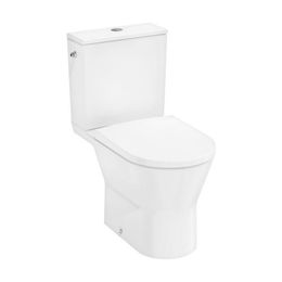 Hansgrohe EluPura Original S Stand WC Set 60267450 640 mit horizontalem Abgang mit WC Sitz, Aufsatz-Sp&uuml;lkasten, AquaChannel Flush, wei&szlig;