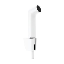 Hansgrohe Bidette Duschkopf 29238700 1 Strahlart S wassersparend mit Porter S Duschkopfhalterung und Duschschlauch 125 cm, Mattwei&szlig;