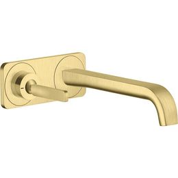 Hansgrohe Axor Citterio E Waschtischarmatur 36114950 UP-Einhebel-Waschtischmischer, Ausladung 221mm, mit Pin-Griff, Platte, brushed brass