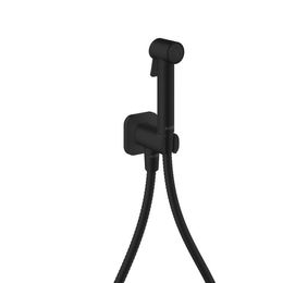 Hansgrohe AXOR Bidette Showers Bidette Duschkopf 29241670 1 Strahlart softsquare f&uuml;r Kaltwasser mit Duschkopfhalterung und Duschschlauch 1,25 m, Mattschwarz