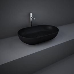 RAK Feeling Aufsatz-Waschbecken FEECT5500504A, oval, 55x35cm, schwarz matt
