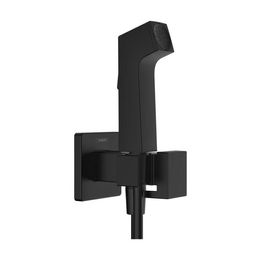 Hansgrohe Bidette Duschkopf 29233670 1 Strahlart E wassersparend f&uuml;r Warmwasser mit Duschkopfhalterung und Duschschlauch 125 cm, Mattschwarz
