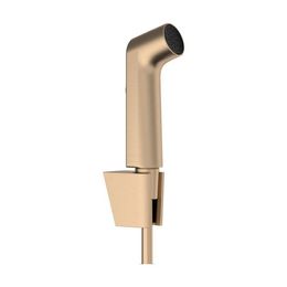 Hansgrohe Bidette Duschkopf 29238140 1 Strahlart S wassersparend mit Porter S Duschkopfhalterung und Duschschlauch 125 cm, Brushed Bronze