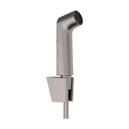 Hansgrohe Bidette Duschkopf 29238340 1 Strahlart S wassersparend mit Porter S Duschkopfhalterung und Duschschlauch 125 cm, Brushed Black Chrome