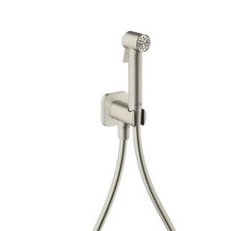 Hansgrohe AXOR Bidette Showers Bidette Duschkopf 29241800 1 Strahlart softsquare f&uuml;r Kaltwasser mit Duschkopfhalterung und Duschschlauch 1,25 m, Edelstahl Optic