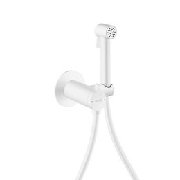 Hansgrohe AXOR Bidette Showers Bidette Duschkopf 29242700 1 Strahlart rund f&uuml;r Mischwasser mit Duschkopfhalterung und Duschschlauch 1,25 m, Mattwei&szlig;