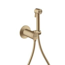 Hansgrohe AXOR Bidette Showers Bidette Duschkopf 29242140 1 Strahlart rund f&uuml;r Mischwasser mit Duschkopfhalterung und Duschschlauch 1,25 m, Brushed Bronze