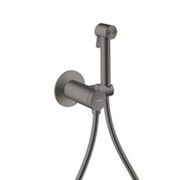 Hansgrohe AXOR Bidette Showers Bidette Duschkopf 29242340 1 Strahlart rund f&uuml;r Mischwasser mit Duschkopfhalterung und Duschschlauch 1,25 m, Brushed Black Chrome
