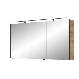 Pelipal Serie 7045 Spiegelschrank SDEA02413G167BA 2 LED-Plus-Aufsatzleuchten, dreit&uuml;rig, schwarz, 130 cm