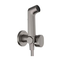 Hansgrohe Bidette Duschkopf 29232340 1 Strahlart S wassersparend für Warmwasser mit Duschkopfhalterung und Duschschlauch 125 cm, Brushed Black Chrome