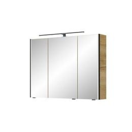Pelipal Serie 7045 Spiegelschrank SEEA02493G167BA LED-Plus-Aufsatzleuchte, dreit&uuml;rig, schwarz, 90 cm
