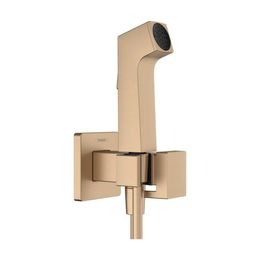 Hansgrohe Bidette Duschkopf 29233140 1 Strahlart E wassersparend für Warmwasser mit Duschkopfhalterung und Duschschlauch 125 cm, Brushed Bronze