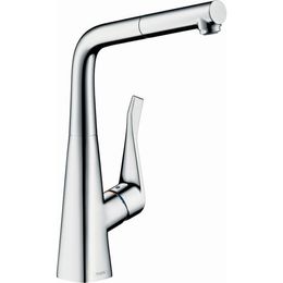 Hansgrohe Metris Sp&uuml;ltisch-Einhebelmischer 14781000 mit Ausziehauslauf, 1jet, chrom