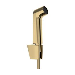 Hansgrohe Bidette Duschkopf 29238990 1 Strahlart S wassersparend mit Porter S Duschkopfhalterung und Duschschlauch 125 cm, Polished Gold Optic