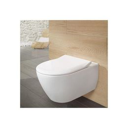 Villeroy & Boch Villeroy & Boch Subway 2.0 & ViConnect Komplett-Set, WC spülrandlos, weiß Ceramicplus, mit WC-Sitz