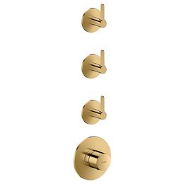 Hansgrohe AXOR One Thermostatmodul 48723990 Unterputz, 3 Verbraucher, mit Hebelgriff, polished gold optic