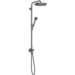 Hansgrohe AXOR One Duschsystem mit Thermostat und Duschkopf 280 48797330 Unterputz-Fertigmontageset, 1 Strahlart wassersparend , EcoSmart, 8 l/min, polished black chrome