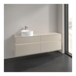 Villeroy & Boch Villeroy und Boch Collaro Waschtischunterschrank C050B0VN 160x54,8x50cm, Waschtisch links, LED-Beleuchtung 12W, cashmere grey, Mit Beleuchtung
