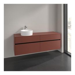 Villeroy & Boch Villeroy und Boch Collaro Waschtischunterschrank C050B0AH 160x54,8x50cm, Waschtisch links, LED-Beleuchtung 12W, wine red