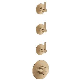 Hansgrohe AXOR One Thermostatmodul 48723140 Unterputz, 3 Verbraucher, mit Hebelgriff, brushed bronze
