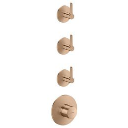 Hansgrohe AXOR One Thermostatmodul 48723310 Unterputz, 3 Verbraucher, mit Hebelgriff, brushed red gold