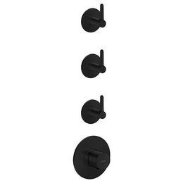Hansgrohe AXOR One Thermostatmodul 48723670 Unterputz, 3 Verbraucher, mit Hebelgriff, schwarz matt