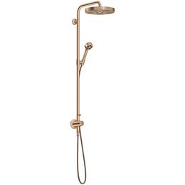 Hansgrohe AXOR One Duschsystem mit Thermostat und Duschkopf 280 48797310 Unterputz-Fertigmontageset, 1 Strahlart wassersparend , EcoSmart, 8 l/min, brushed red gold