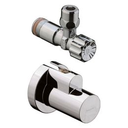 Hansgrohe Eckventil, brushed nickel 13954820 10 mm Quetschverschraubung und Schuber
