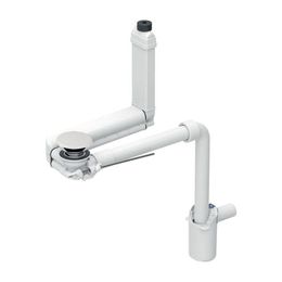 Geberit Clou Waschbeckenablauf 152051011 Raumsparmodell, mit Hebelbet&auml;tigung und Ventilabdeckung, vertikal, wei&szlig;