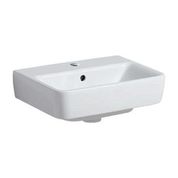 Geberit Renova Plan Aufsatz-Waschtisch 501718008 45x36cm, Hahnloch mittig, mit &Uuml;berlauf, wei&szlig; KeraTect