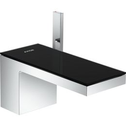 Hansgrohe Axor MyEdition Waschtischarmatur 47010600 Ausladung 151 mm, mit Push-Open Ablaufgarnitur, chrom/Schwarzglas