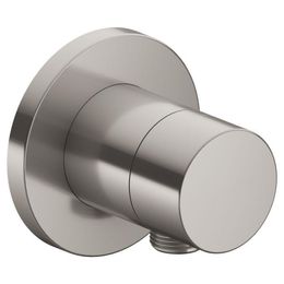 KEUCO Ixmo Fertigmontageset 59541050101 Unterputz-Absperrventil, Schlauchanschluss, Griff Pure, rund, Nickel geb&uuml;rstet