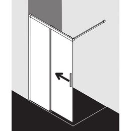 Kermi Nica Gleitt&uuml;r NIJ2L14020VPK 140 x 200 cm, silber hochglanz, ESG klar Clean, links