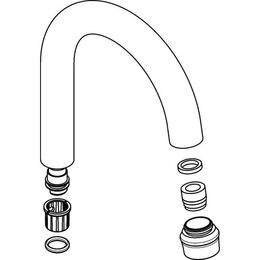 Hansgrohe Auslauf komplett Axor Montreux 97992000 Zweigriff Armatur WT/HWB chrom